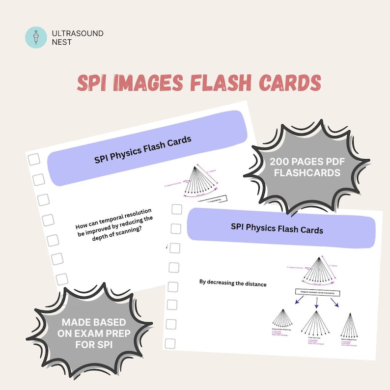 Ultrasound Physics SPI Images Flash Cards (PDF) - Etsy