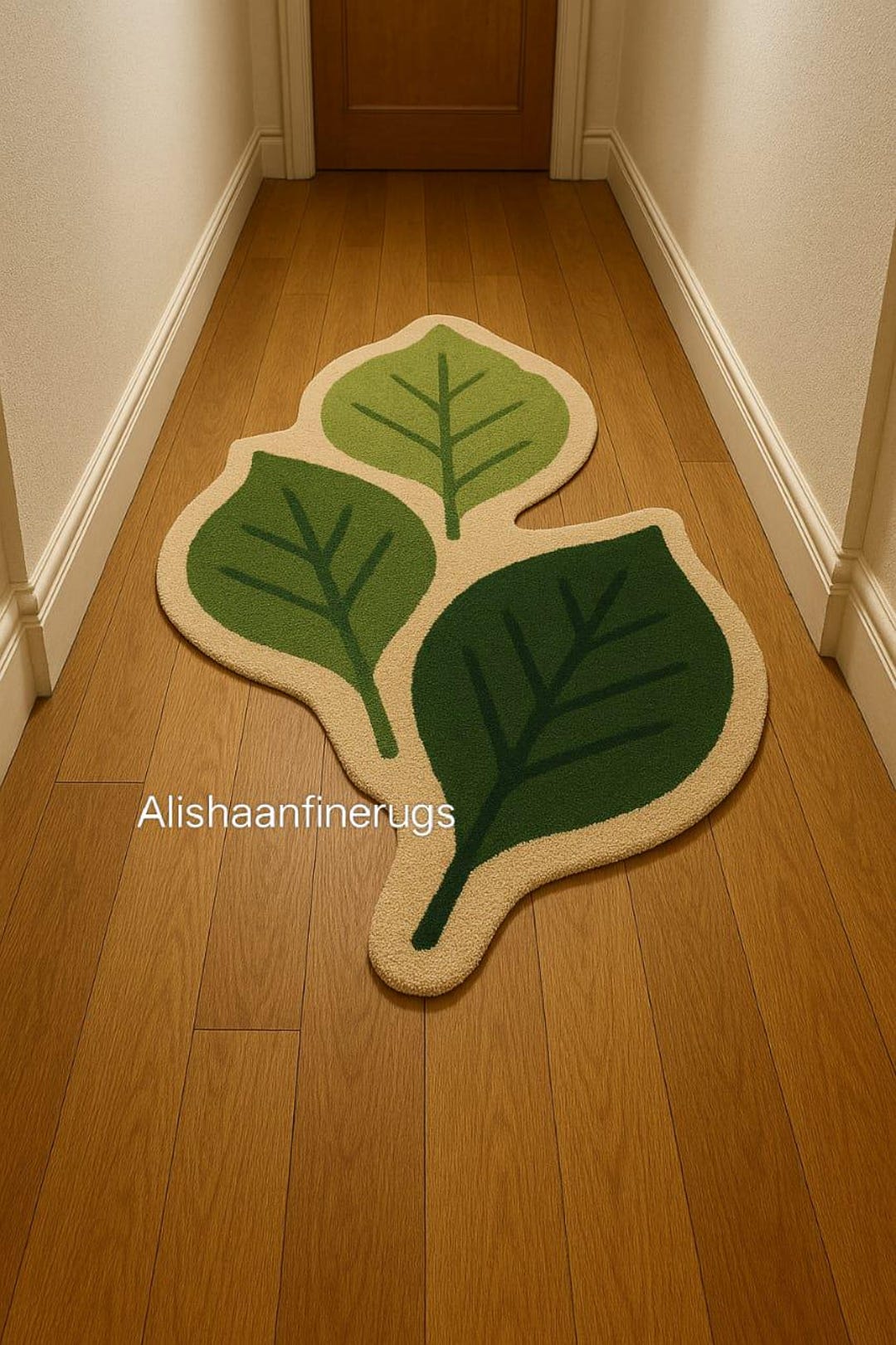 Hand Tufted Wool Leaf Rug, Modern Botanical Area Carpet, Nature ...