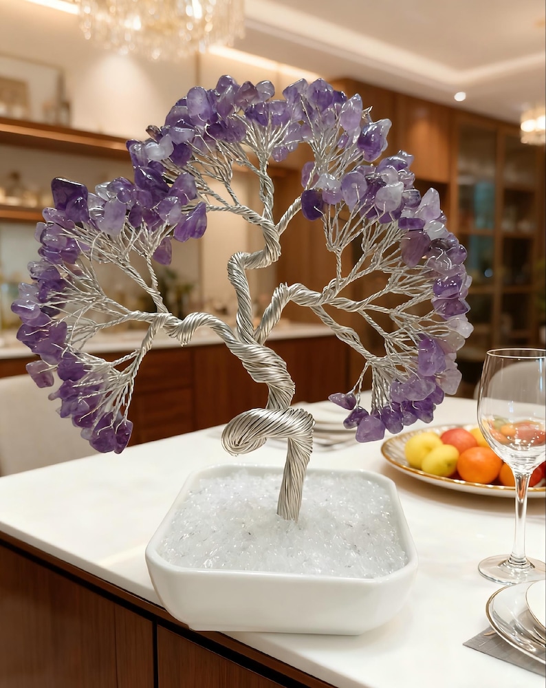 Handwoven Crystal Money Tree: Wealth & Reiki Home Decor, Desktop ...