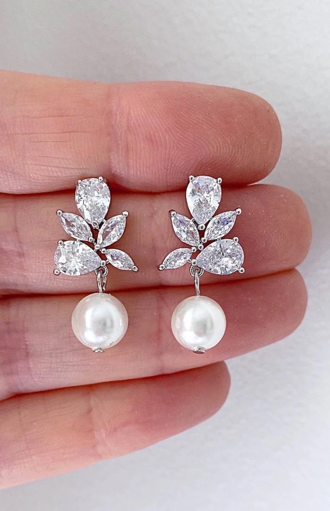 Bridal Earrings Pearl Drop Silver Wedding Earrings Gold Pearl Bridal ...