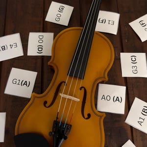 Printable Violin Flashcards With Music Staff & Notes | Practice Cards ...