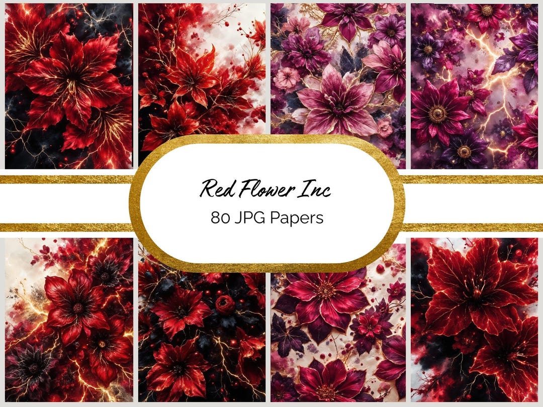 Gothic Wallpaper Red Flower | Dark Romance Background | Burgundy Gold ...