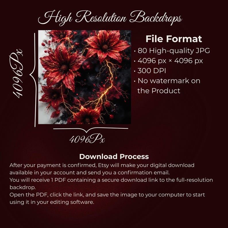 Gothic Wallpaper Red Flower | Dark Romance Background | Burgundy Gold ...