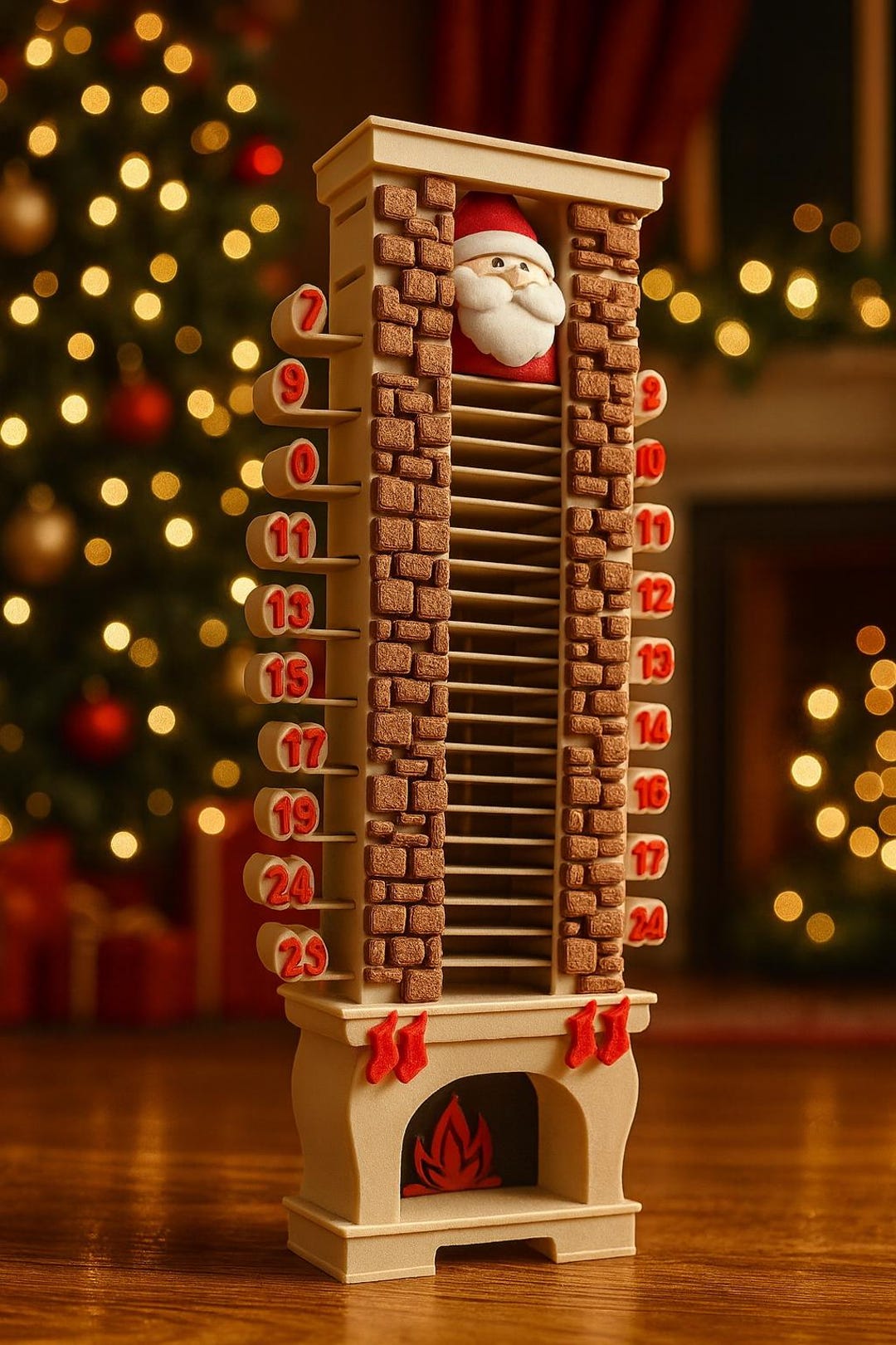 Chimney Advent Calendar – Sliding Santa Countdown Display | Christmas ...