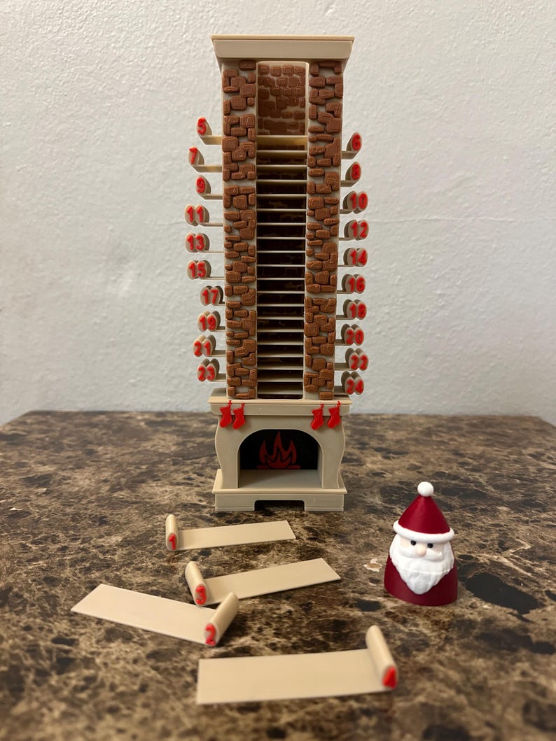 Chimney Advent Calendar – Sliding Santa Countdown Display | Christmas ...