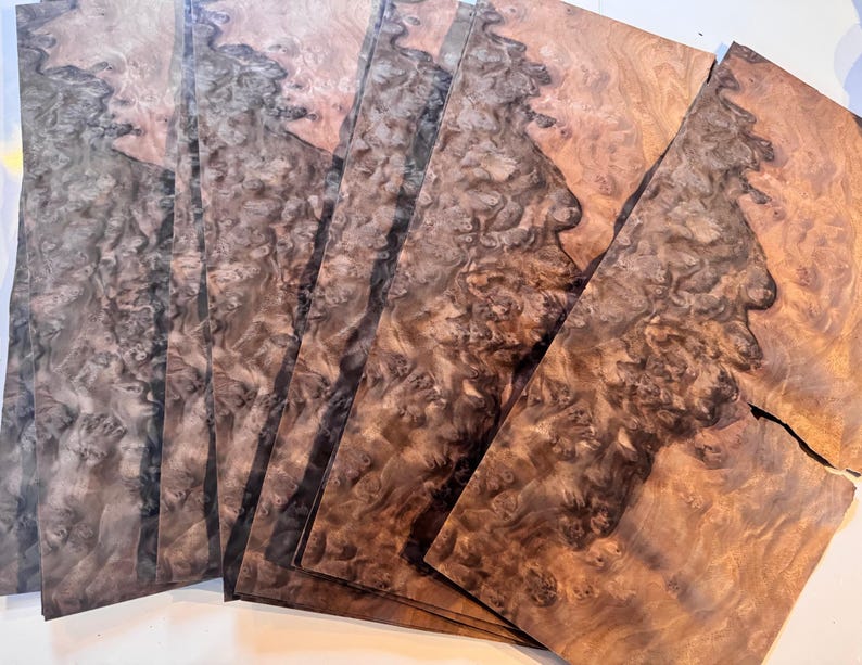 Highly Figured Black Walnut Burl 12 Sheet Bundle Veneer 7" X 17 ...
