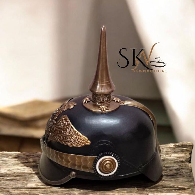 GERMAN Prussian PICKELHAUBE Helmet, Imperial Officer Spike Helmet ...