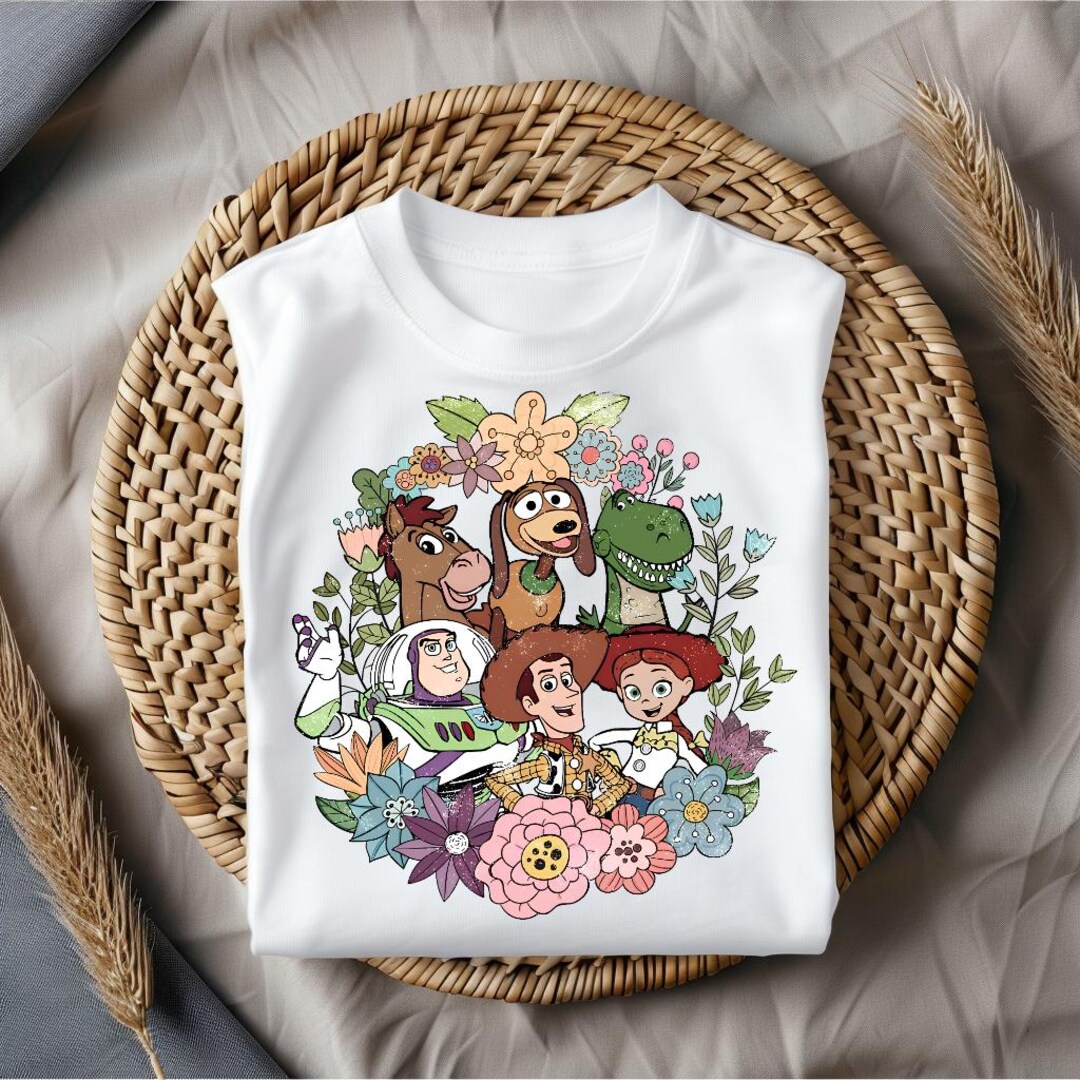 Toy Story Floral Shirt, Woody Buzz Jessie Flower Design Tee, Retro ...