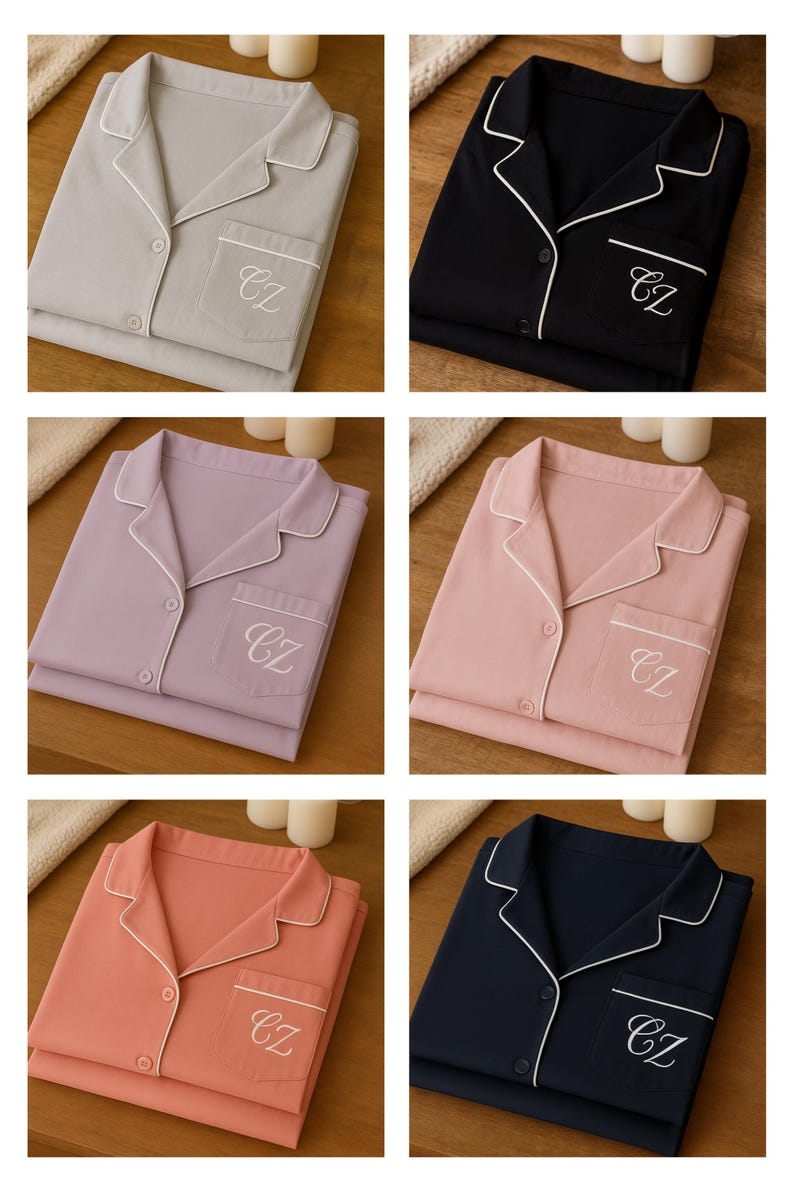 Custom Monogram Satin Pajama Set – Bridesmaid Gift, Cozy Pjs - Etsy