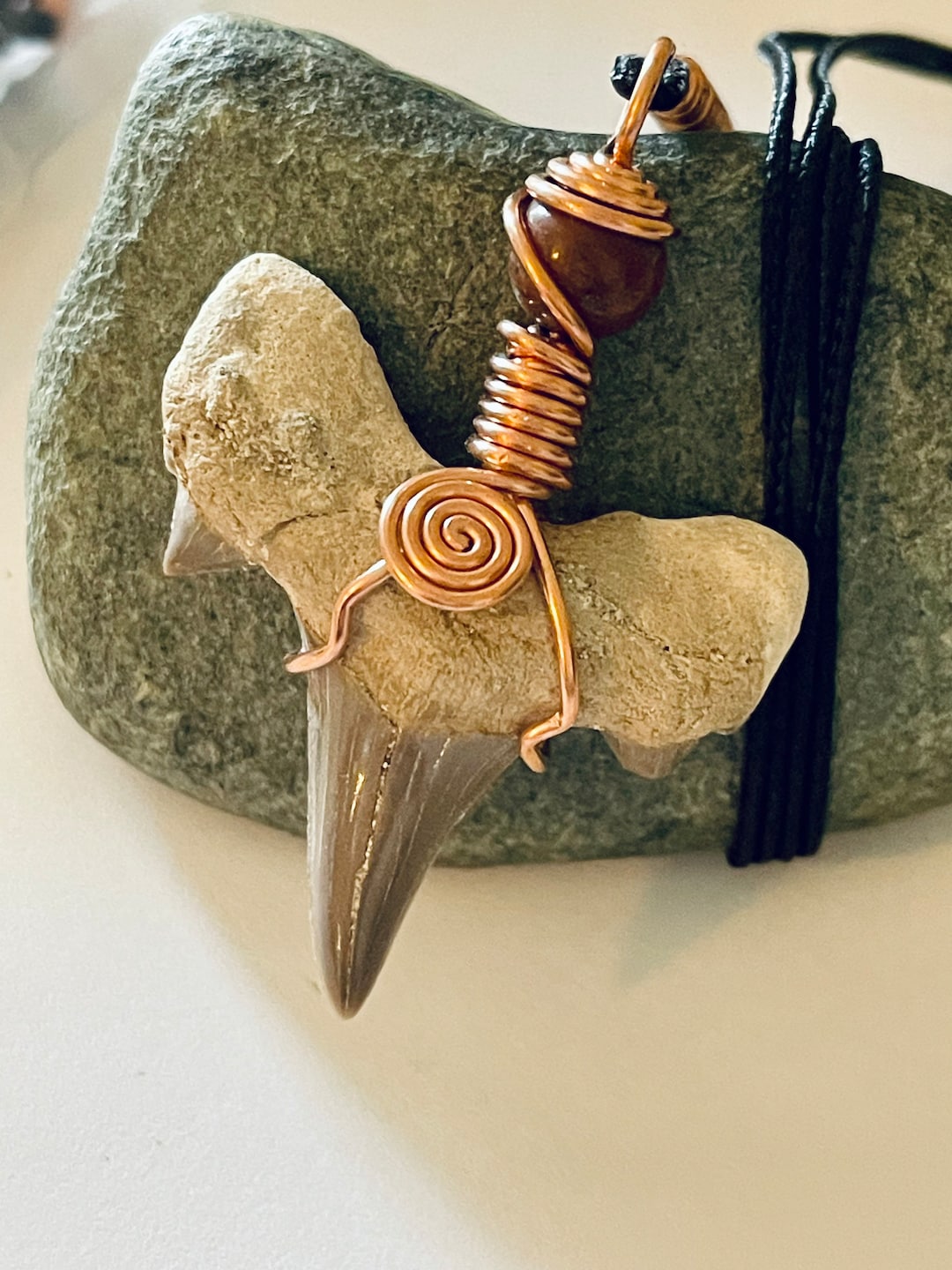 Large Sharks Tooth Necklace Copper Wire Wrap Handmade Jewelry - Etsy