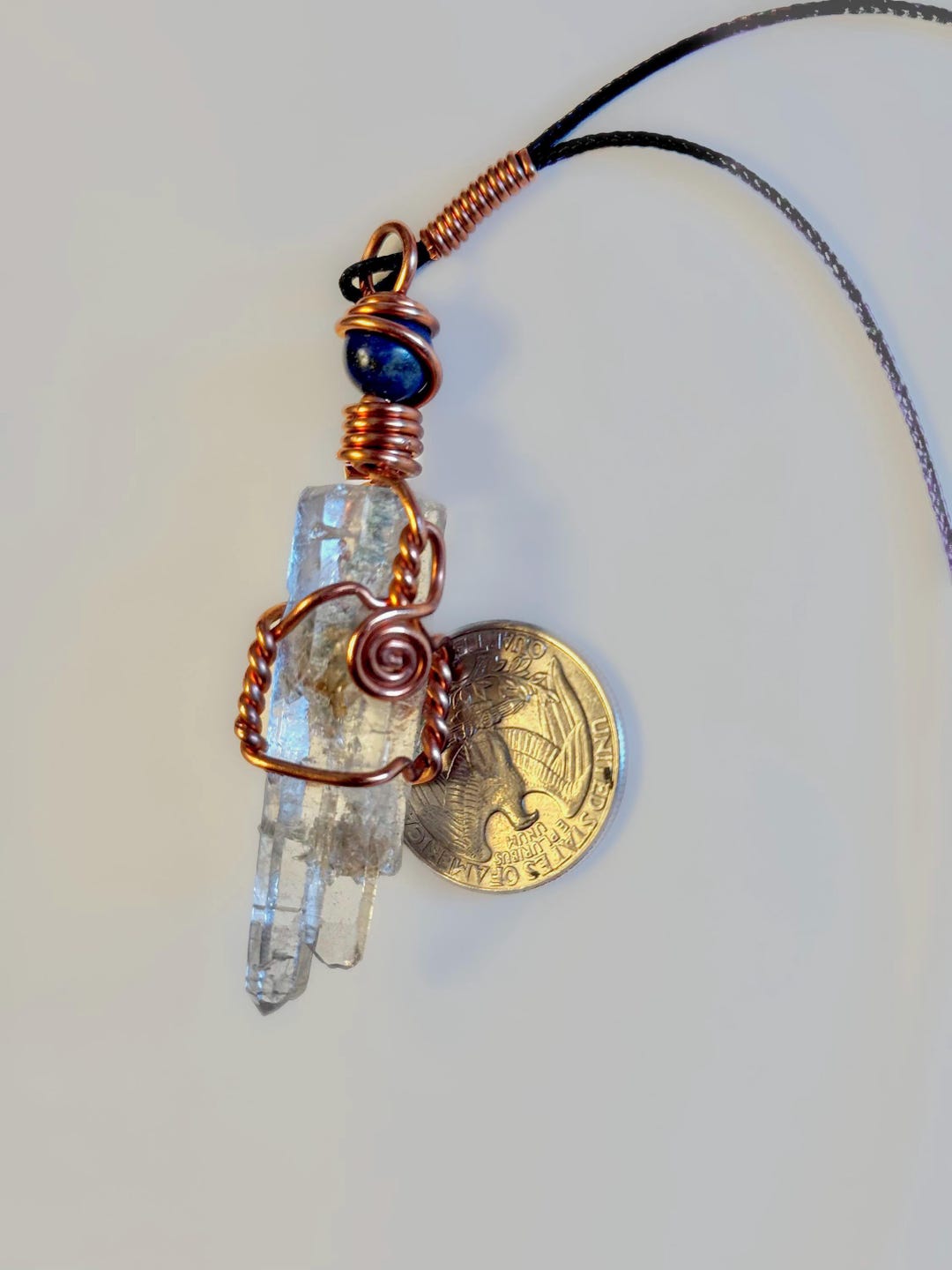 Included Quartz Wire Wrap Copper Wand Necklace, Handmade Crystal Wire ...