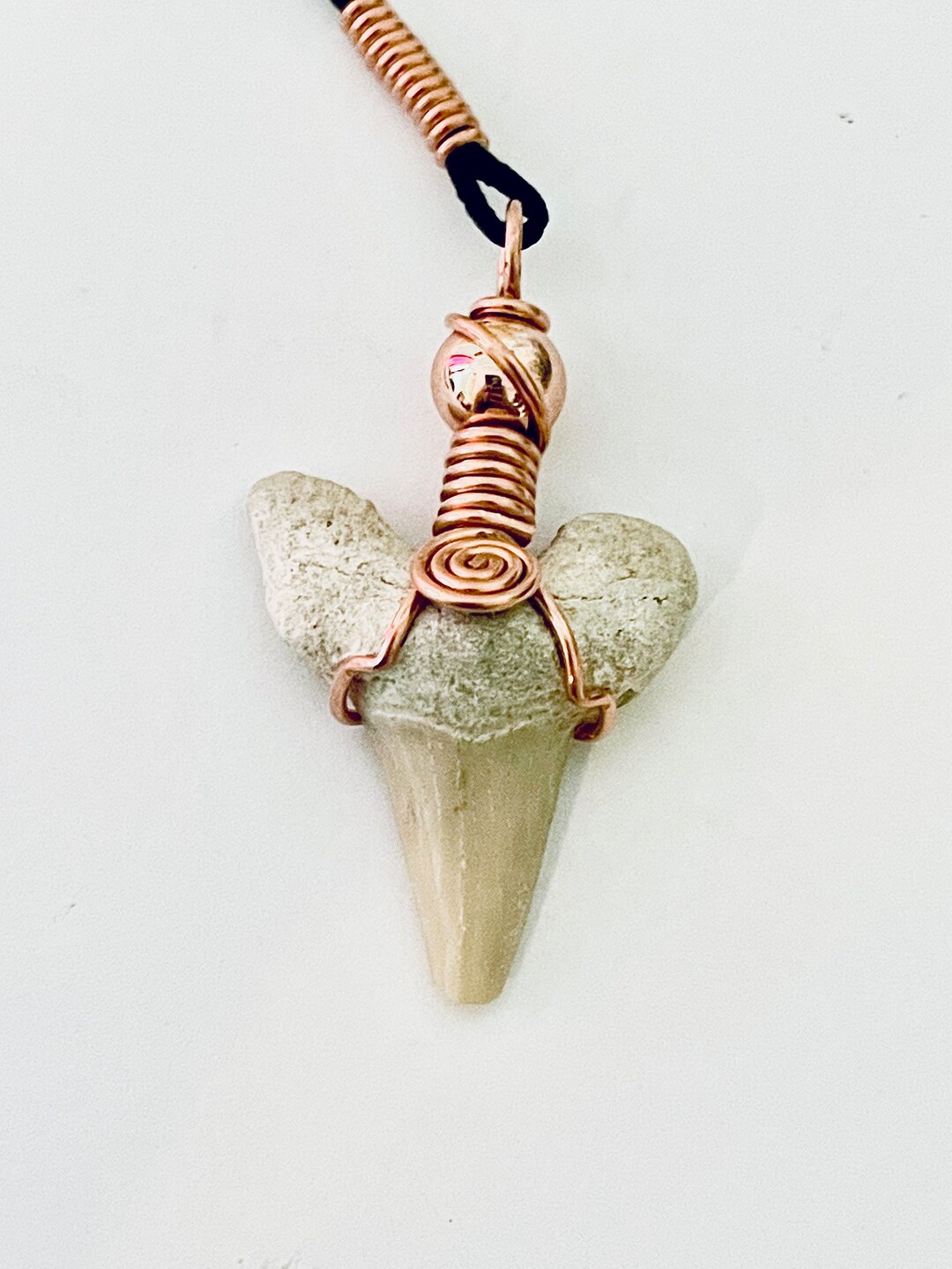 Sharks Tooth Necklace , Handmade Wire Wrap Pendant Copper Jewelry ...