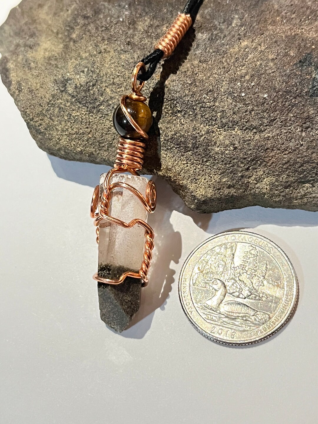 Unique Two-tone Quartz Crystal, Dark Tip Two Colored Quartz Crystal ...