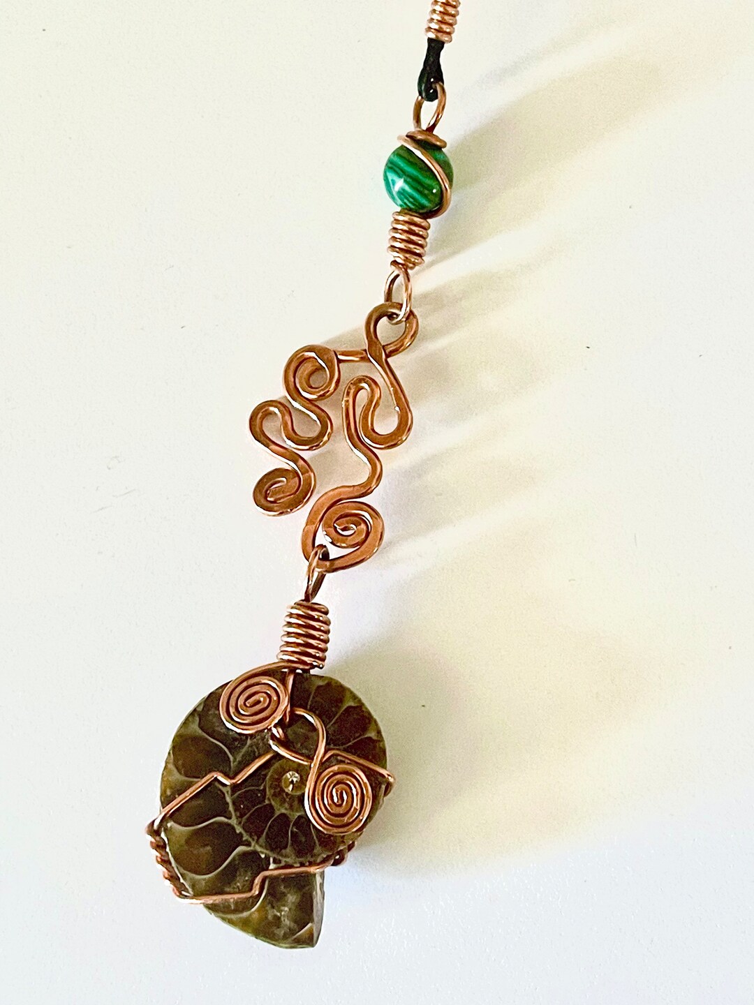Ammonite Necklace Handmade Wire Wrap Jewelry Wire Wrap Necklaces ...