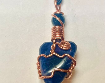 Sodalite & Copper Wire Wrap Necklace - Etsy