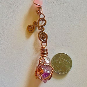 Amethyst Wire Wrap Wand Necklace, Handmade Copper Wire Wrap Jewelry ...