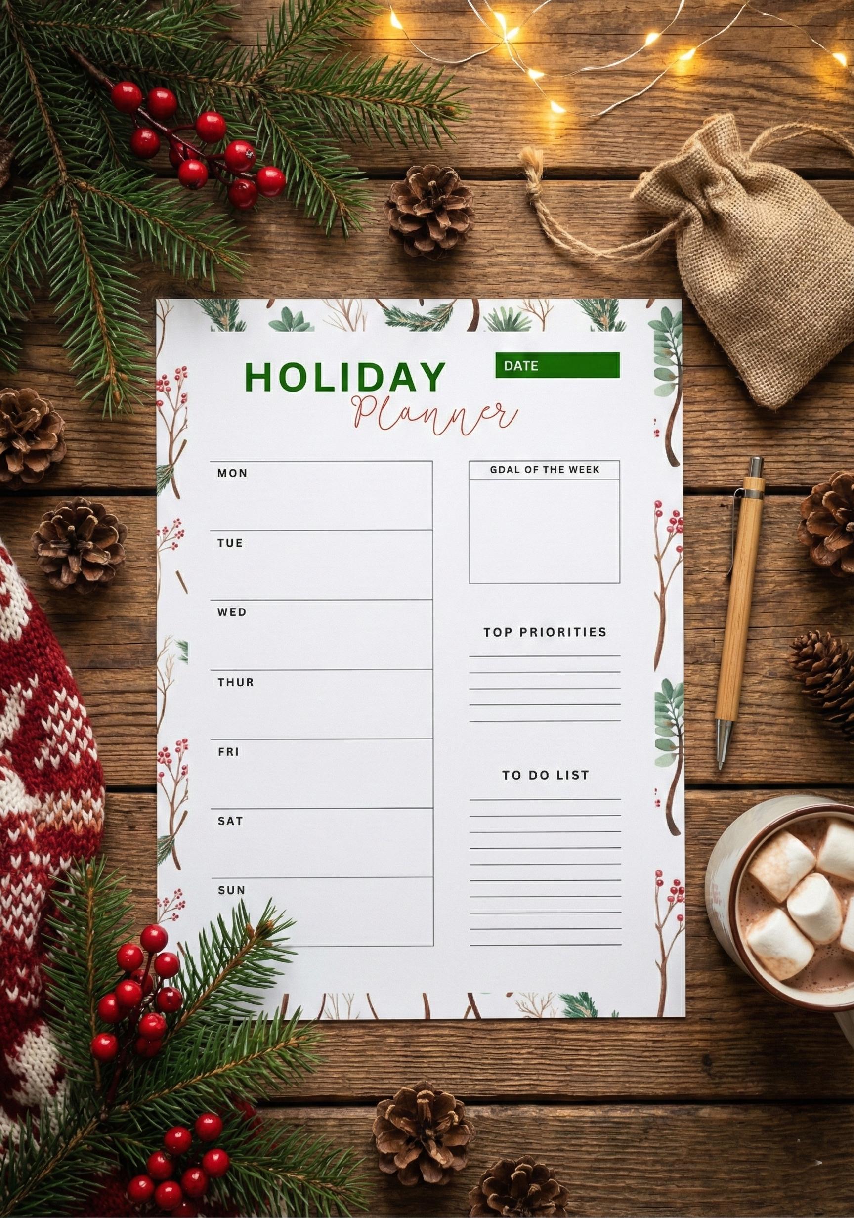 Christmas Bucket List, Holiday Planning, Planner 2025, PDF File ...