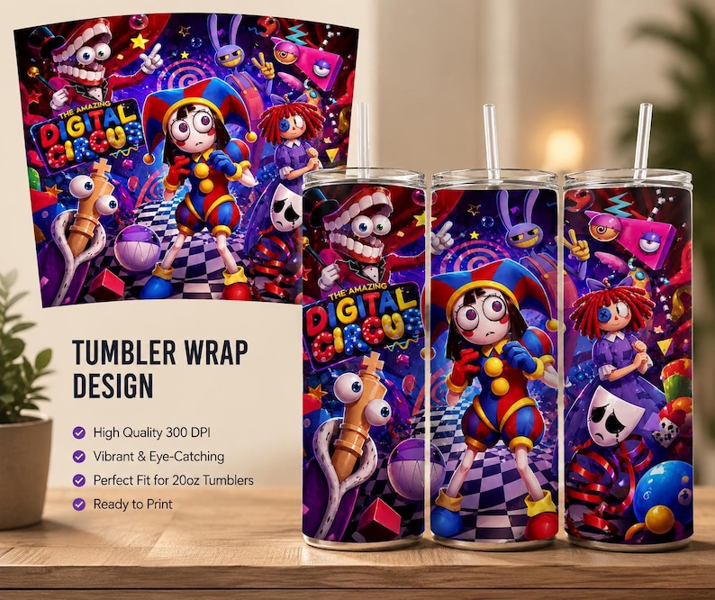 Digital Circus PNG Tumbler Wrap | Digital Circus | Animation Series ...
