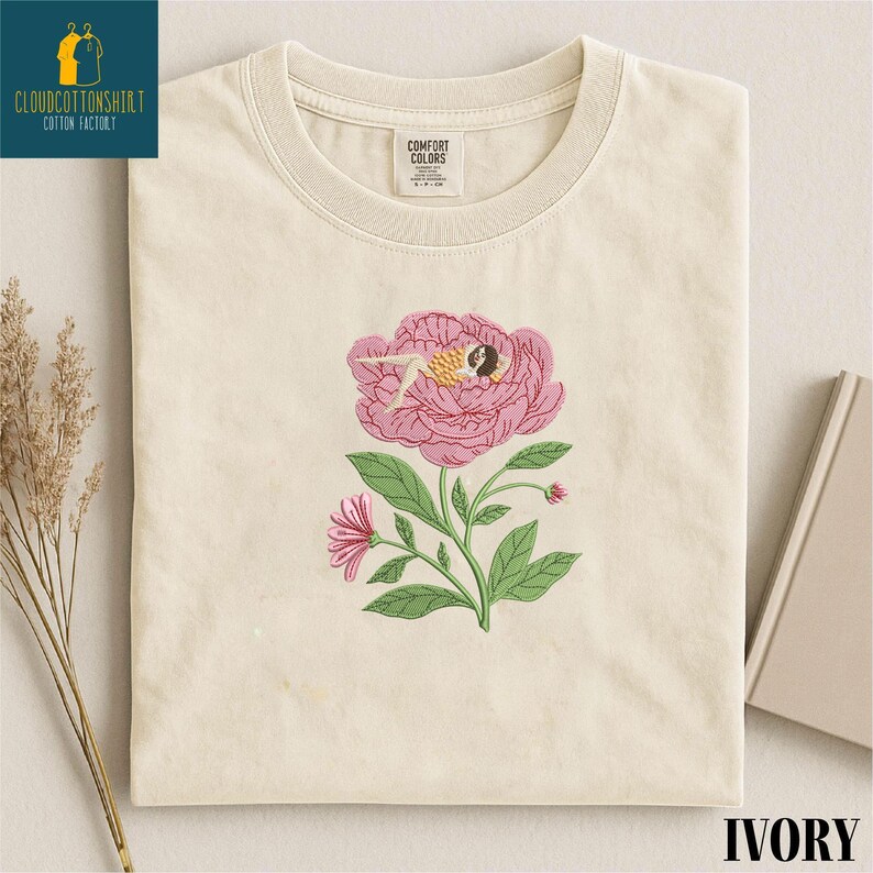 Pink Peony Girly Machine Embroidery File, Romantic Floral (instant ...