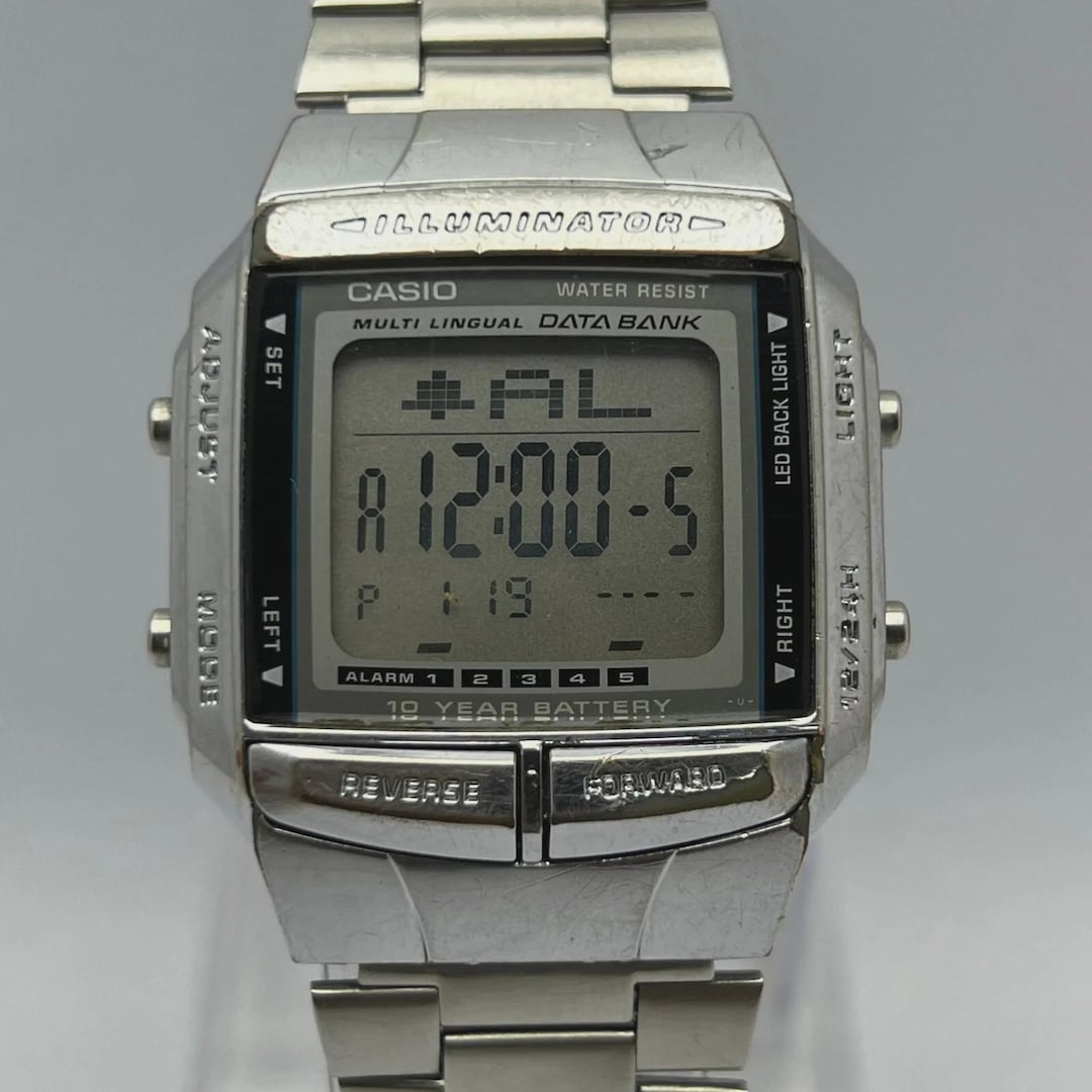 Vintage Casio Data Bank DB360 Digital Watch, Stainless Steel - Etsy