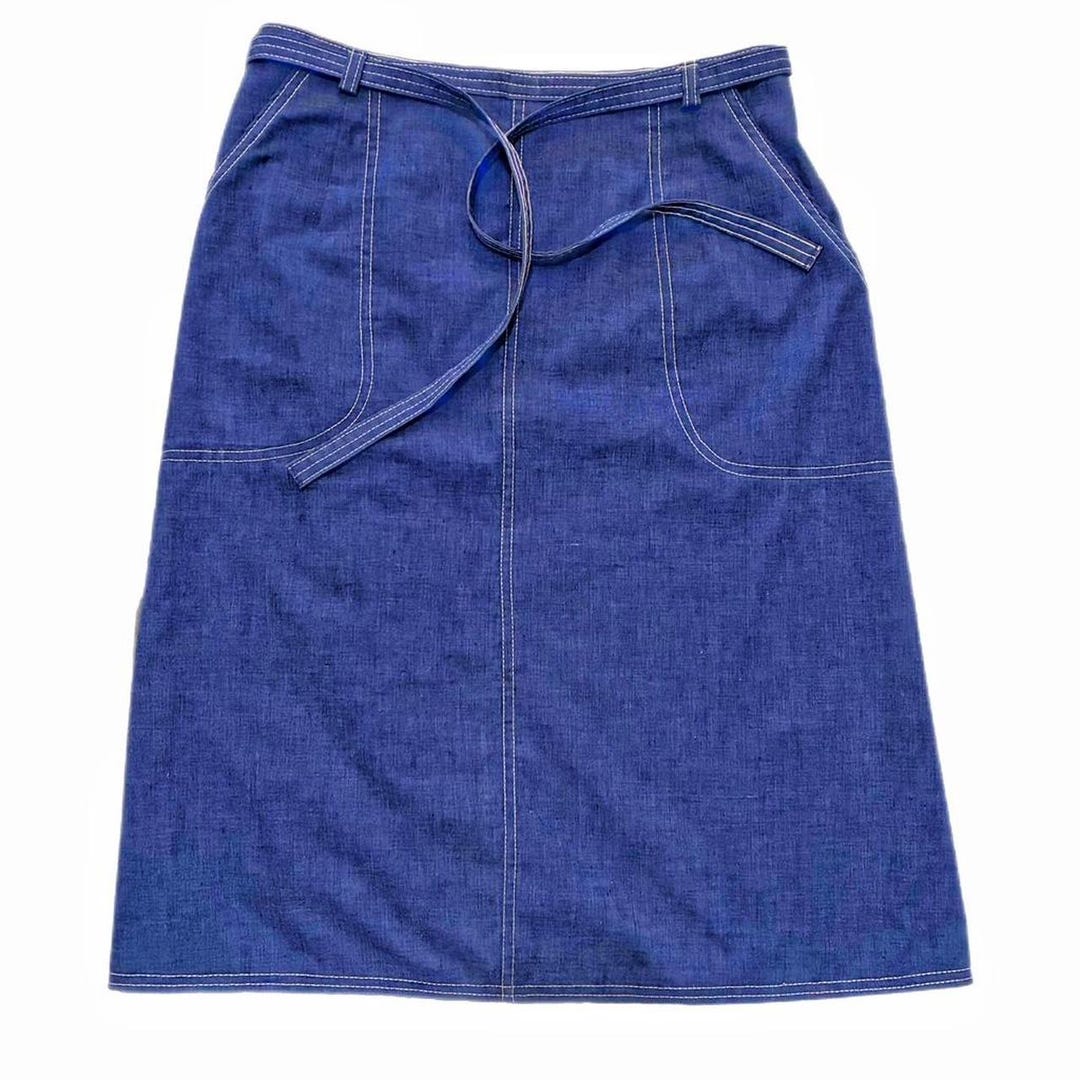 Vintage 70s Sears Chambray A-line Skirt Made in USA (adjustable Waist ...