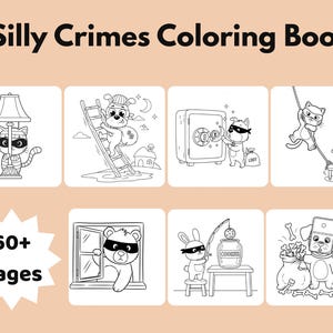 Silly Crimes Coloring Book: Funny Cozy Designs for Adults & Teens ...