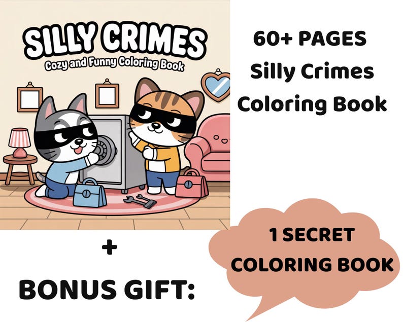 Silly Crimes Coloring Book: Funny Cozy Designs for Adults & Teens ...