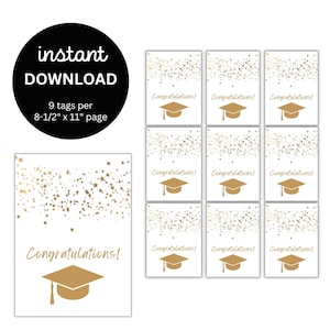 Graduation Gift Tags Printable Gift Tags Congratulations Graduate ...