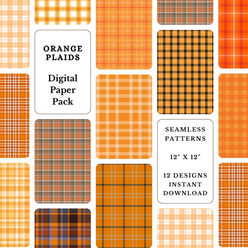 Orange Plaid Fabric - Etsy