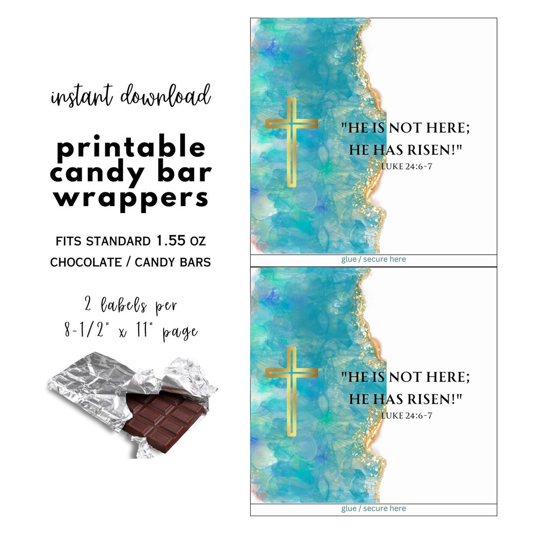Religious Candy Bar Wrappers for Easter | Chocolate Bar Wrapper ...