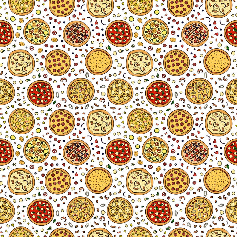 Pizza Party Digital Paper Pack: 12 Seamless Patterns (digital Download ...
