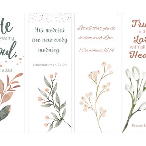 Scripture Bookmarks: Floral Watercolor Printable Bookmarks (PDF) - Etsy