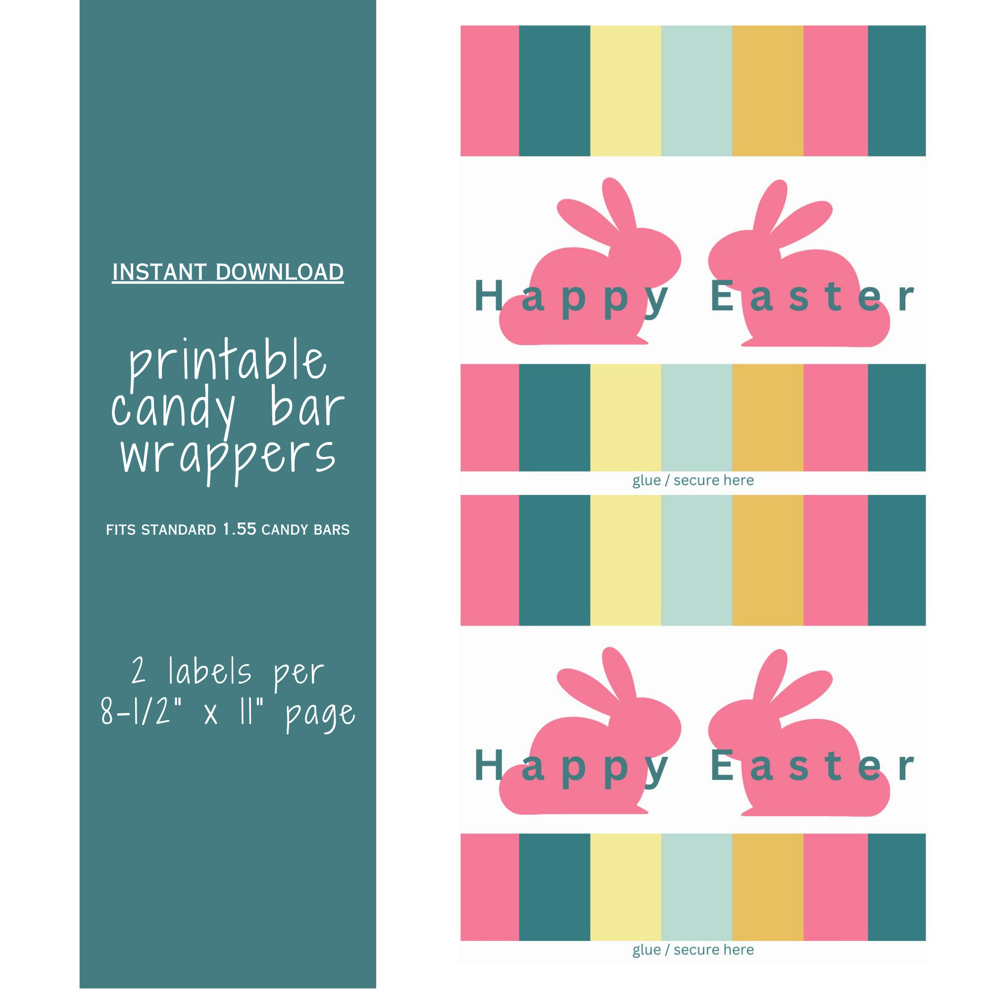 Printable Easter Candy Bar Wrapper Labels Easter Favors - Etsy Australia