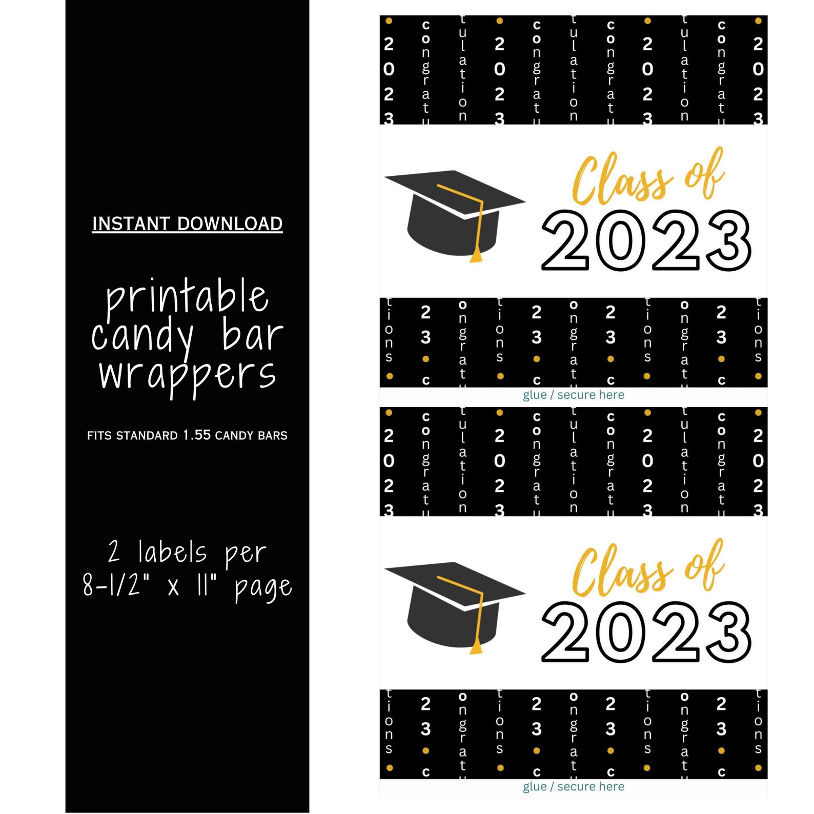 Printable Graduation Candy Bar Wrapper Template Grad Favors Chocolate ...
