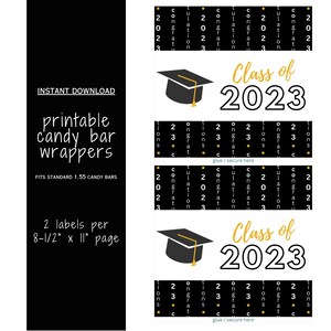 Printable Graduation Candy Bar Wrapper Template Grad Favors Chocolate ...