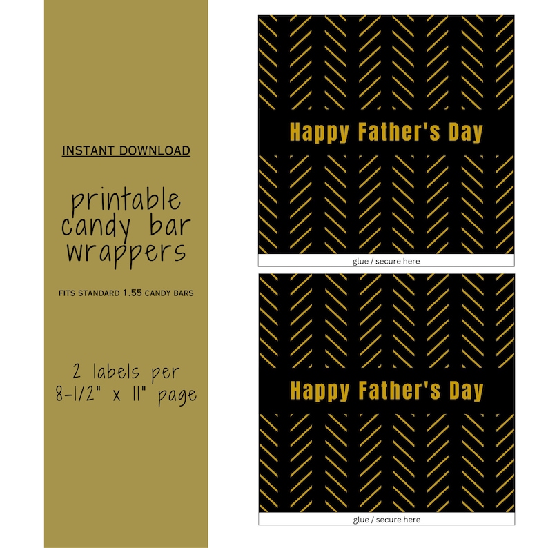 Father's Day Chocolate Bar Wrapper: Printable Dad Gift (digital ...