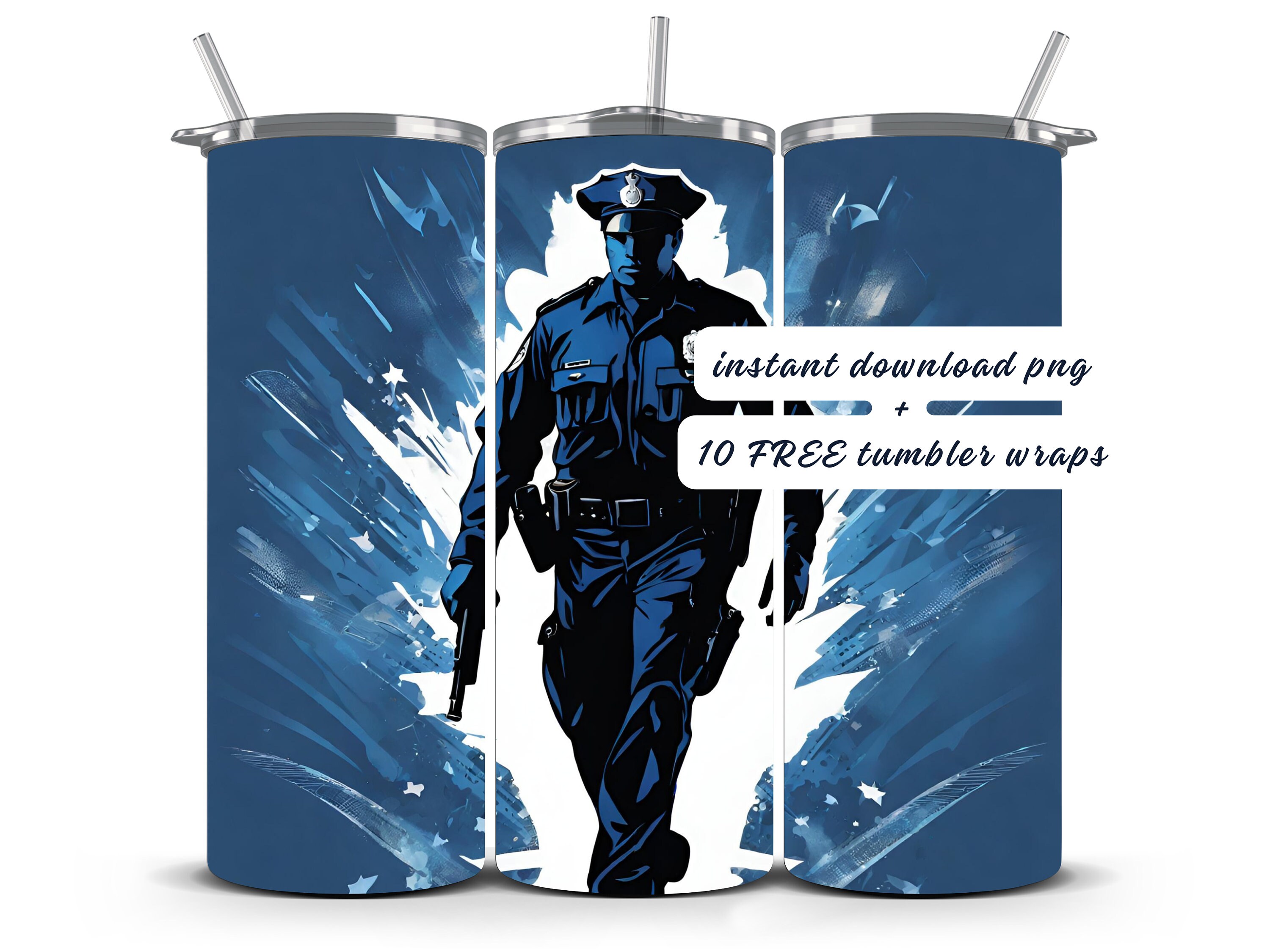 Police Officer Tumbler Wrap PNG, Police Tumbler, Cop Sublimation ...