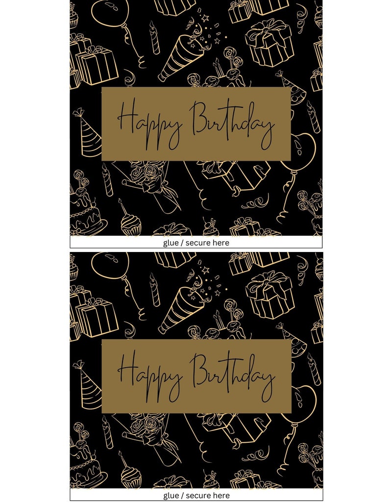 Happy Birthday Candy Bar Wrapper Printable Candy Wrapper Black Gold ...