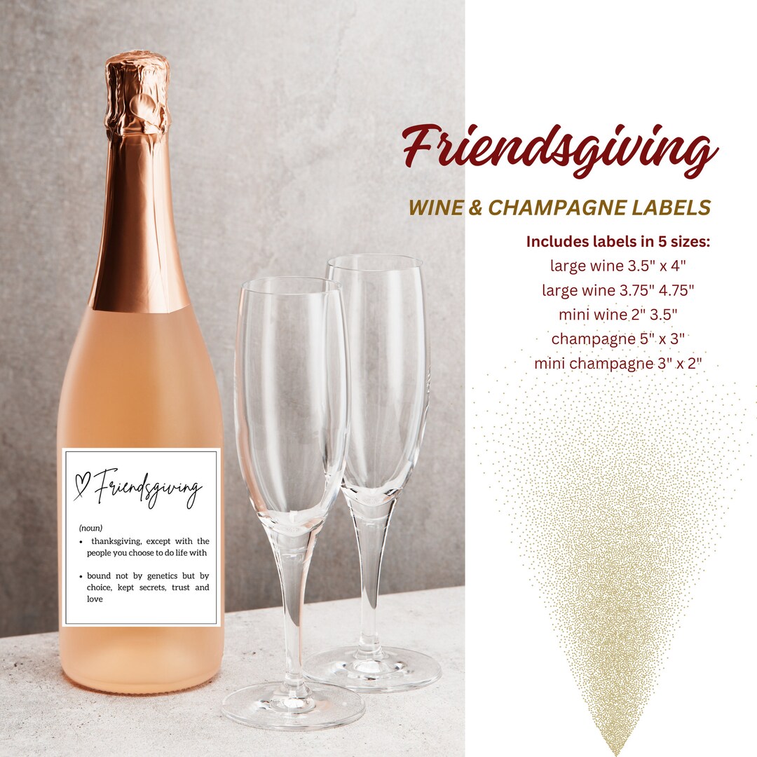 Printable Wine Labels Friendsgiving Wine Labels DIY Wine Labels ...