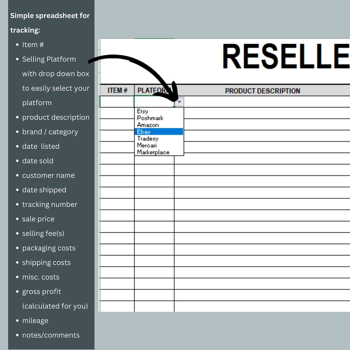 Inventory Spreadsheet Reseller Spreadsheet Poshmark Inventory Ebay ...