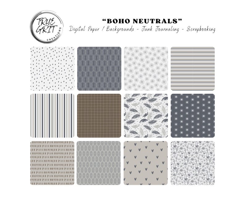 Boho Digital Paper Pack: 12x12 Seamless Patterns (digital Download) - Etsy