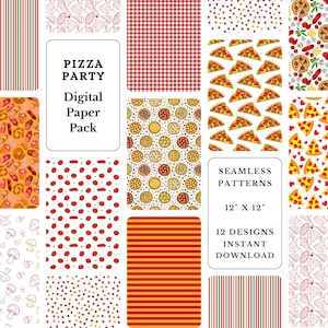 Pizza Party Digital Paper Pack: 12 Seamless Patterns (digital Download ...