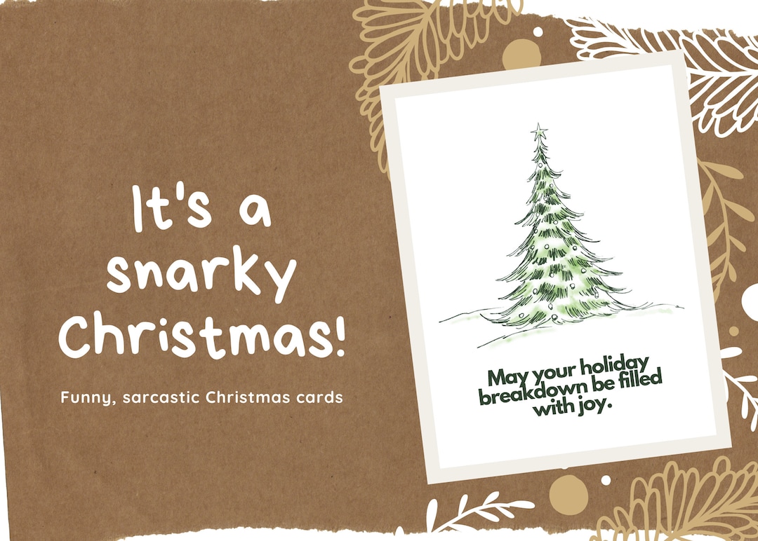 Sarcastic Christmas Card Template | Snarky Christmas | Funny Holiday ...