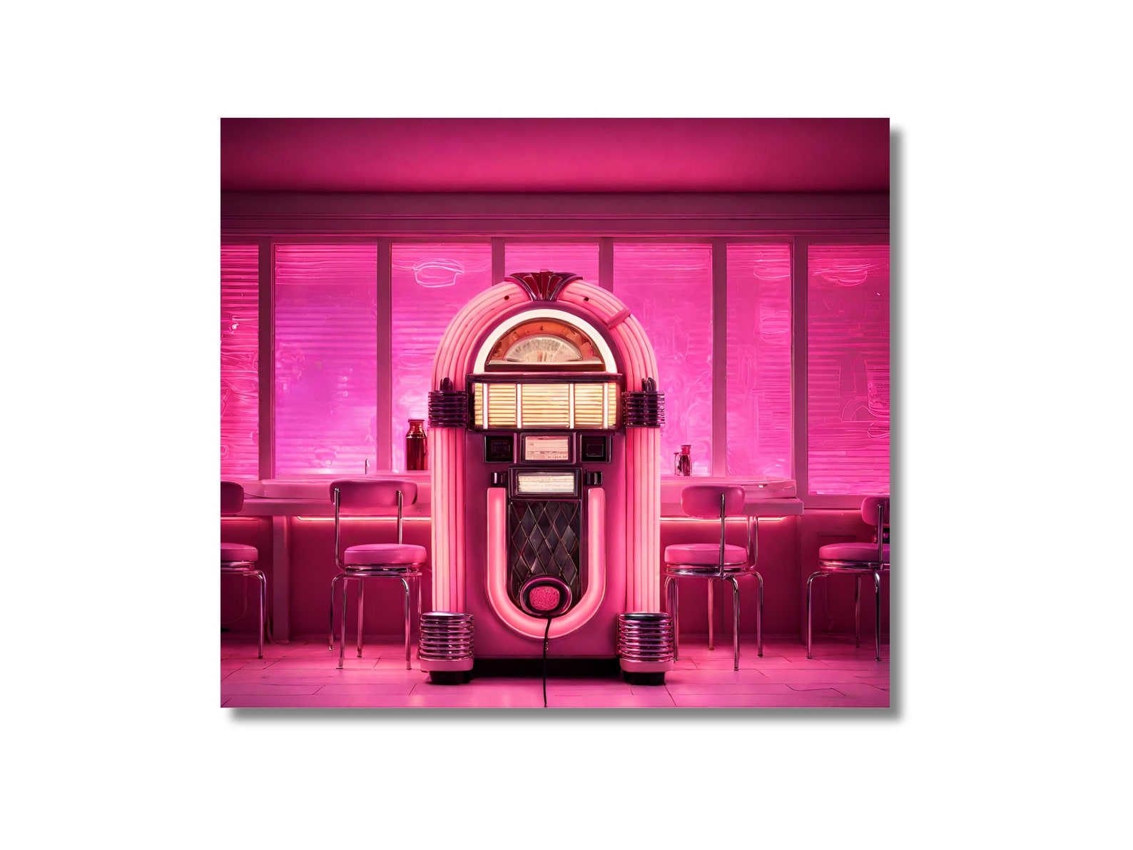 Pink Tumbler Wrap, Pink Jukebox Tumbler Wrap Png, 1950's Diner Jukebox ...