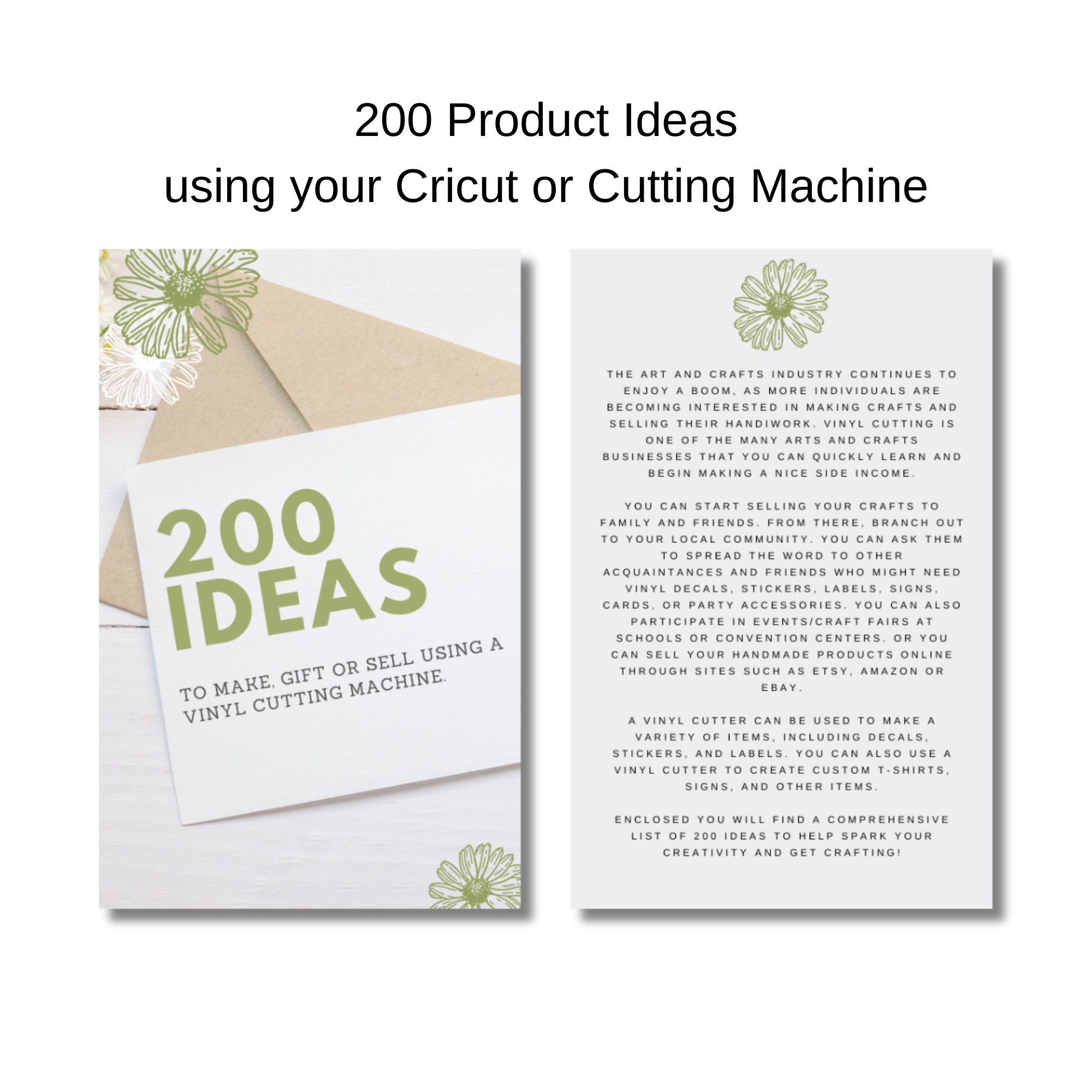 200 Cricut Craft Ideas to Sell on Etsy (digital Download) - Etsy