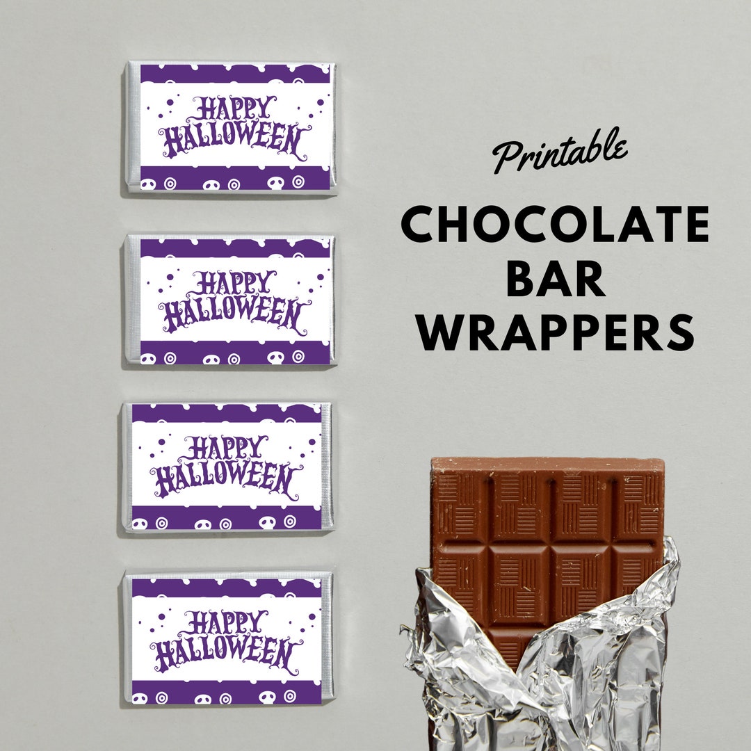 Candy Bar Wrapper | Halloween Candy Label | Printable Chocolate Bar ...
