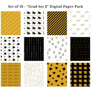 Scrapbooking Paper Graduation Digital Paper Seamless Pattern Class of ...