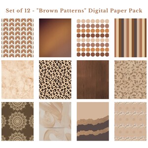 Scrapbooking Paper Earthy Brown Digital Paper Animal Print Polka Dots ...