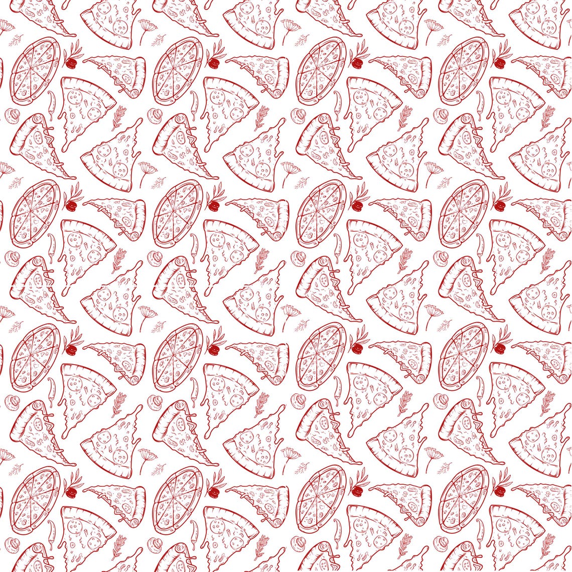 Pizza Party Digital Paper Pack: 12 Seamless Patterns (digital Download ...