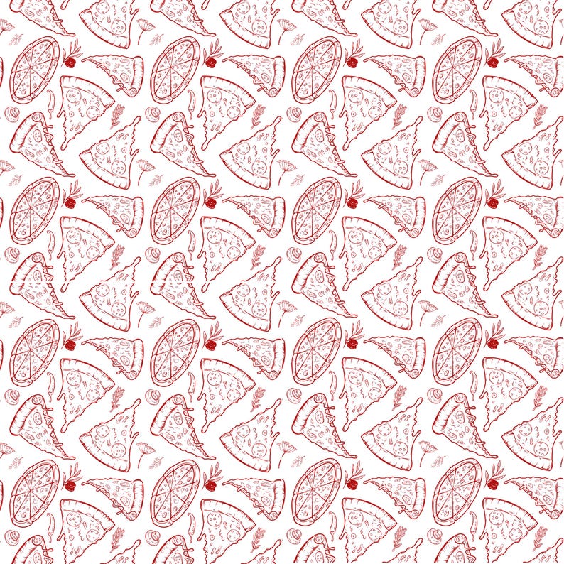 Pizza Party Digital Paper Pack: 12 Seamless Patterns (digital Download ...